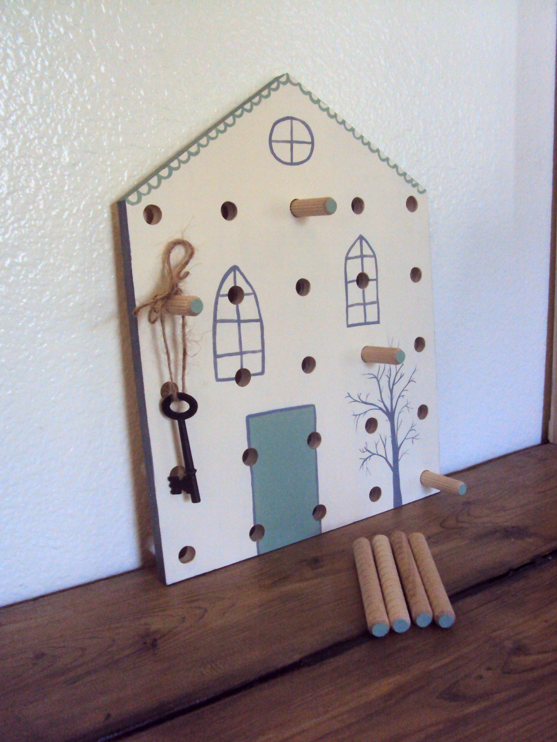 House Pegboard Display Minimal Hallway Wall Decor Cottage | Etsy