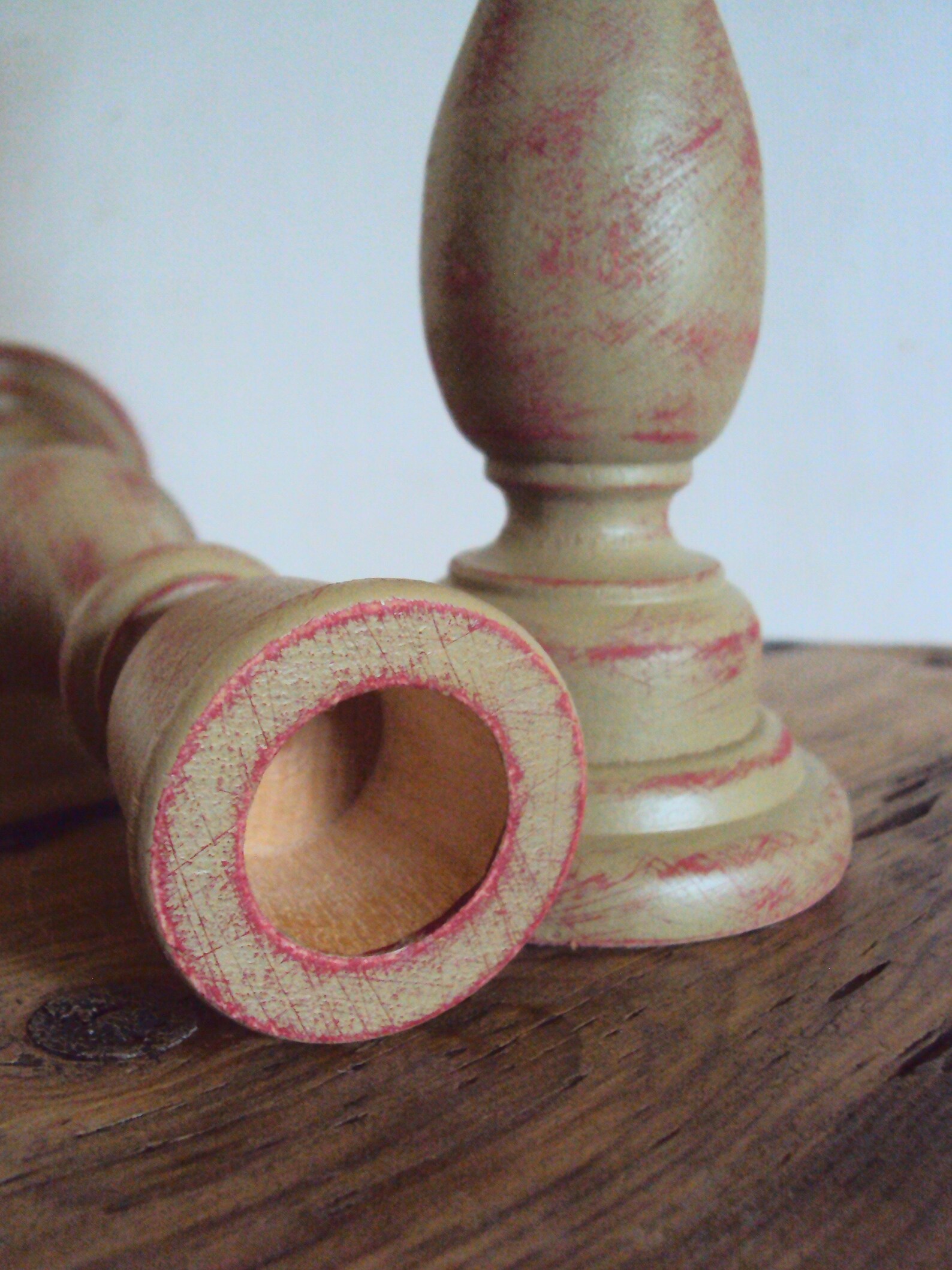 Distressed Wooden Candlesticks Rustic Farmhouse Mantel Decor - Etsy