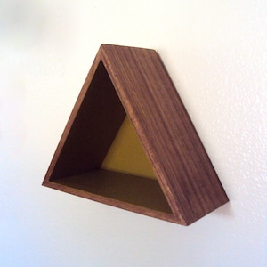 8" Wood Triangle Shelf - Scandinavian Modern Wall Decor - Rustic Wall ...