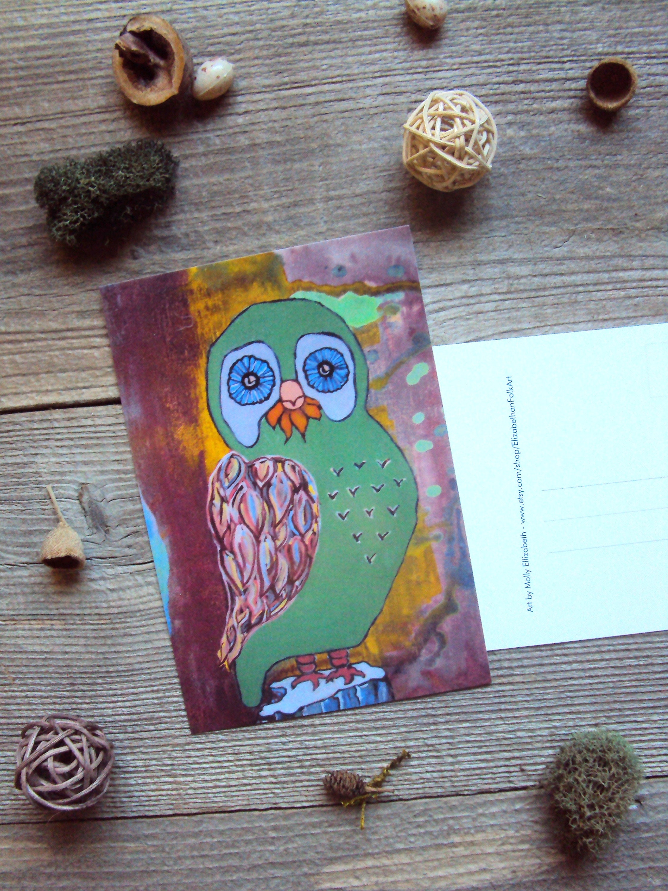 Set of Four Postcards Unique Stationary Bohemian Art Cards | Etsy