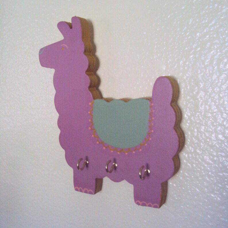 Llama Jewelry Hanger Wall Animal Key Rack Wooden Necklace - Etsy