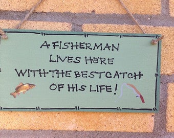 Funny fishing signs | Etsy