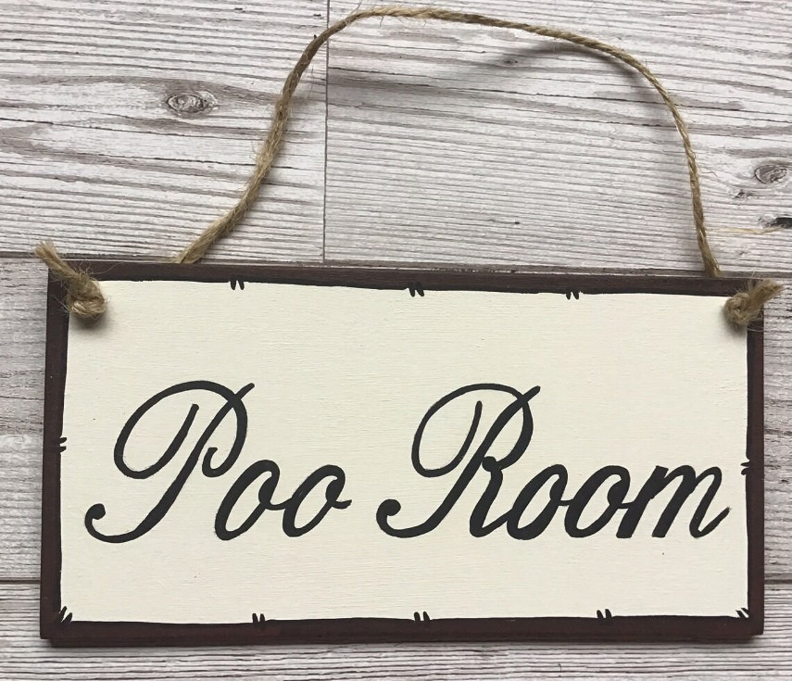 Bathroom Poo Room Funny Sign Plaque Handmade Wall Hanging - Etsy
