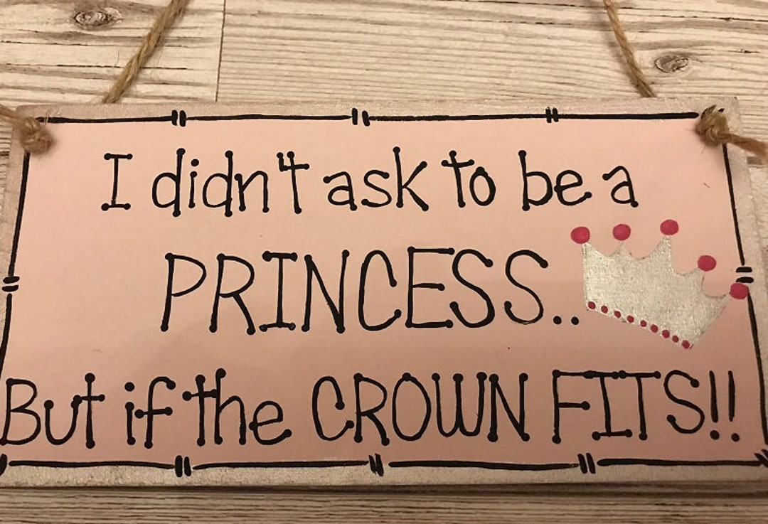 Princess Crown Sign Plaque Girls Pink Bedroom Nursery Door Hanger - Etsy