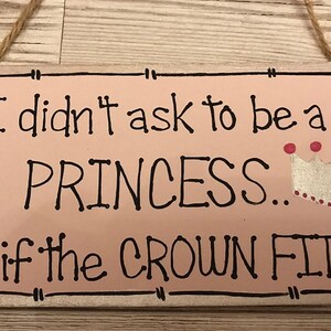 Princess Crown Sign Plaque Girls Pink Bedroom Nursery Door Hanger - Etsy UK