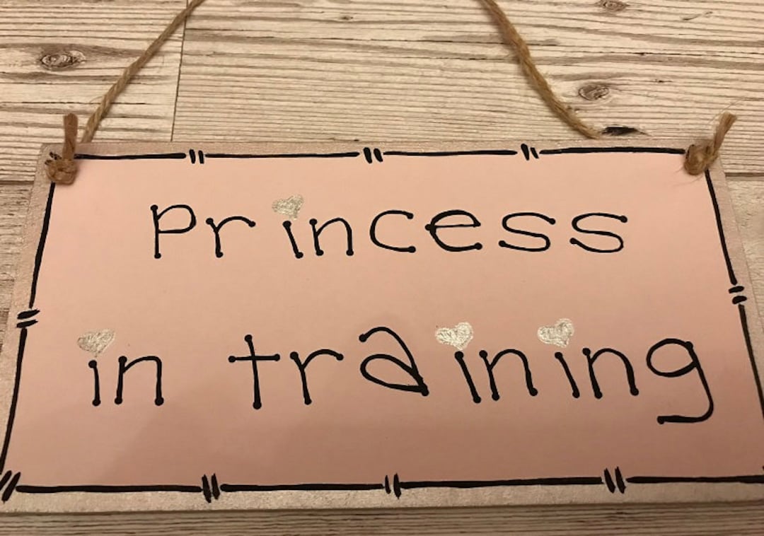 Princess in Training Sign Plaque Girls Pink Bedroom Nursery Door Hanger ...