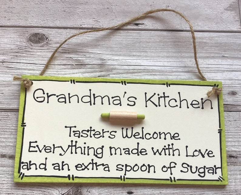 Nanny Grandma Nanna Kitchen Personalised Sign Cooking Humorous Funny ...