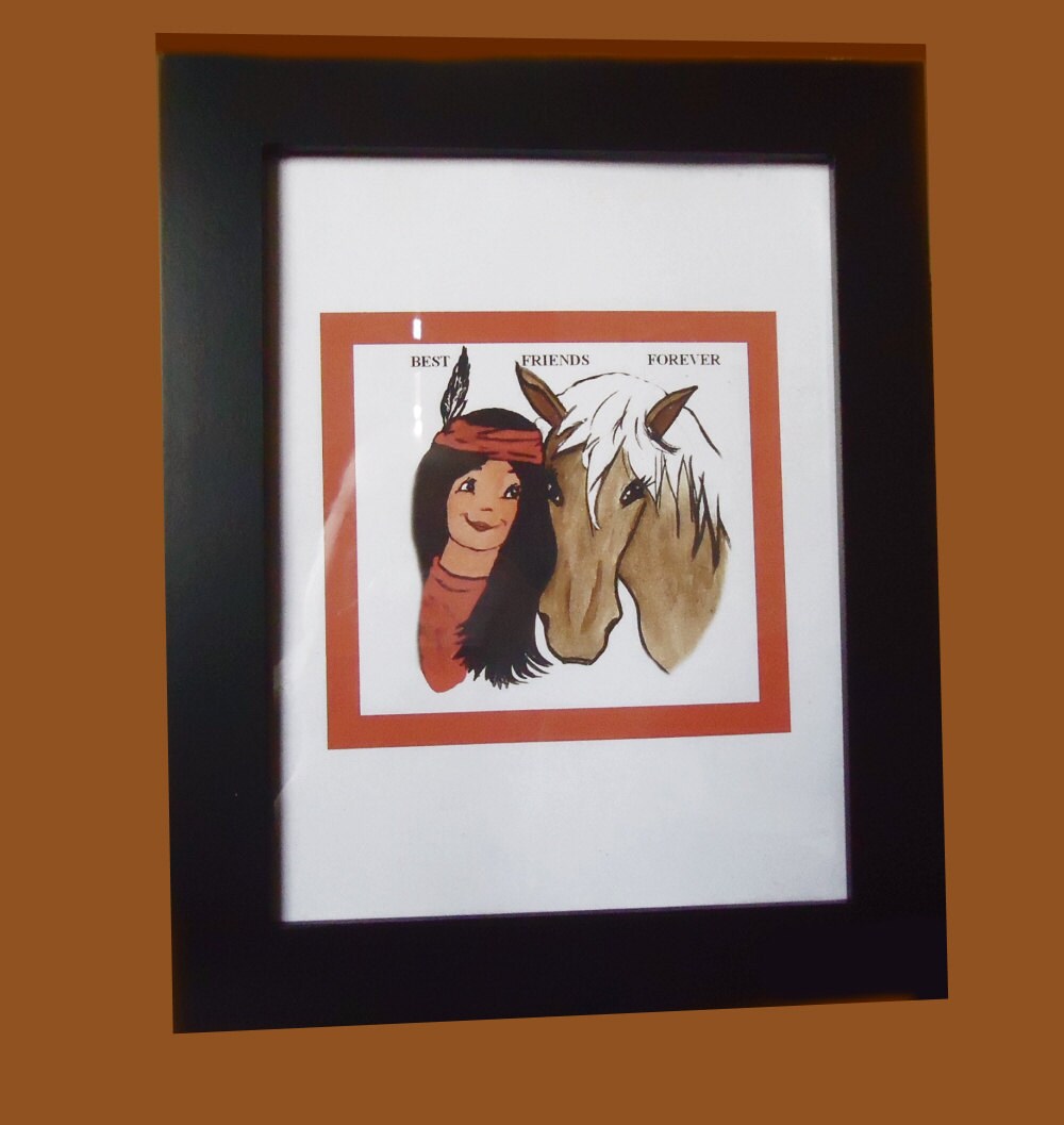 Print Boy and Horse Best Friends Native American - Etsy