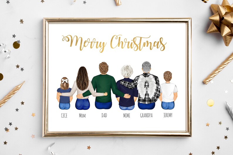 Personalized Family Portrait Art DIGITAL Family Custom - Etsy