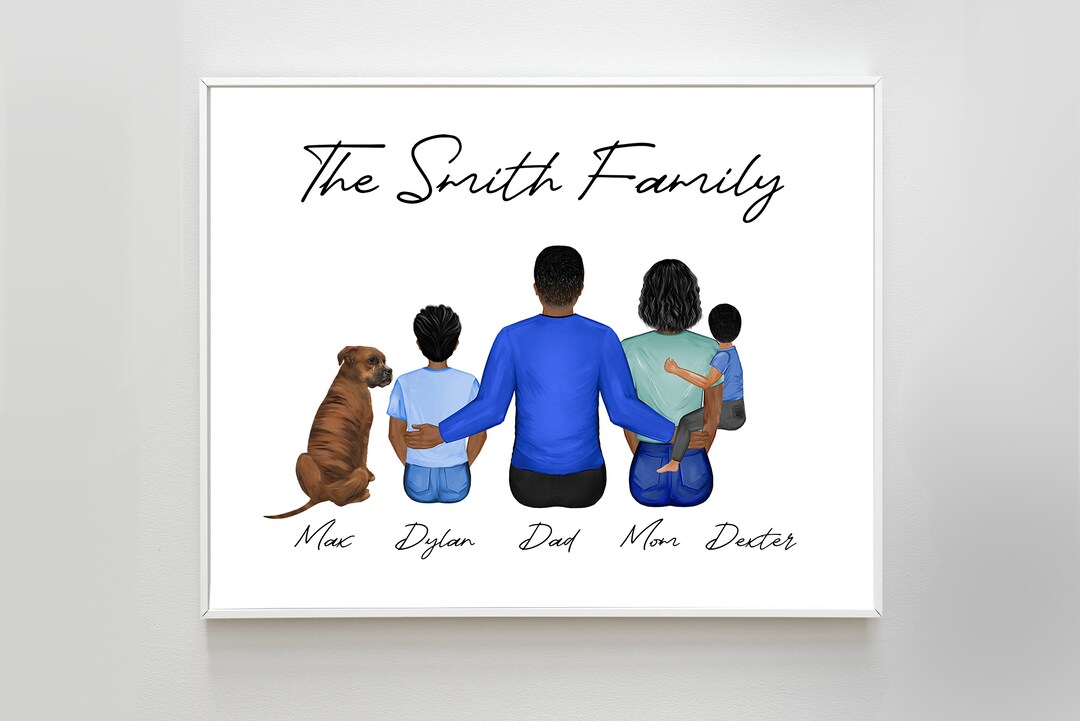 Personalized Family Art DIGITAL | Family Custom Print, Mom Dad Children ...