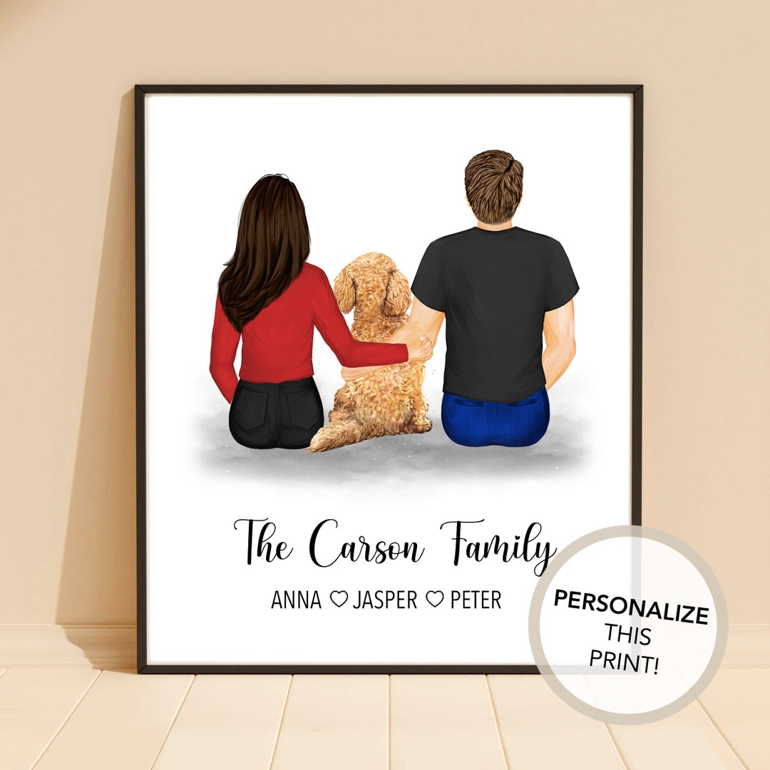 Personalized Family Pet Print DIGITAL | Dog Owner Gift, Couple and Dog ...