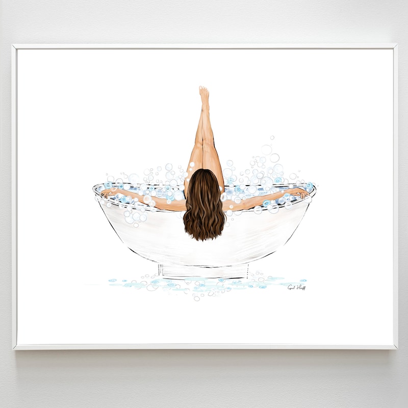 Bathtub Drawing - Etsy