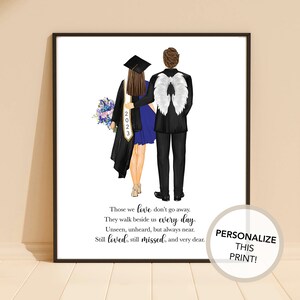 Personalized Graduate and Dad Portrait Art PRINT | Graduation, Father ...