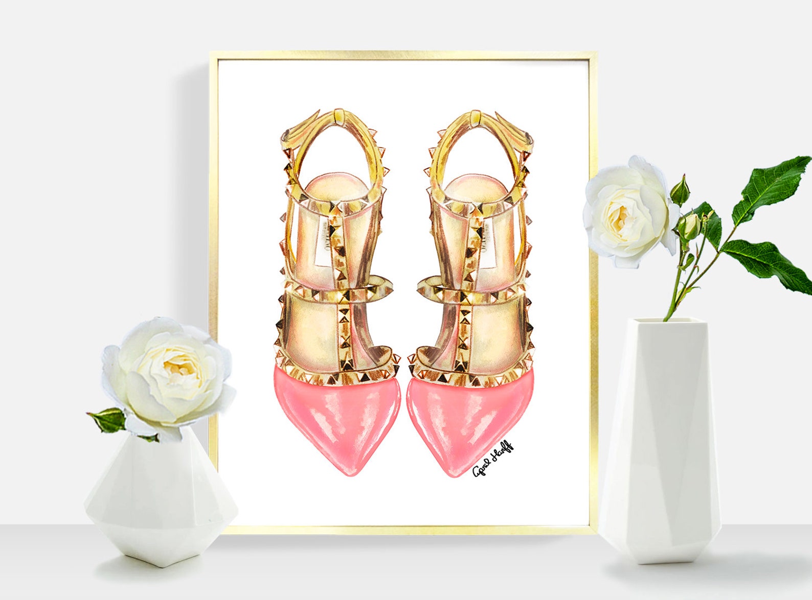 Pink Heels Print | Fashion Illustration, Chic Home Decor - Etsy