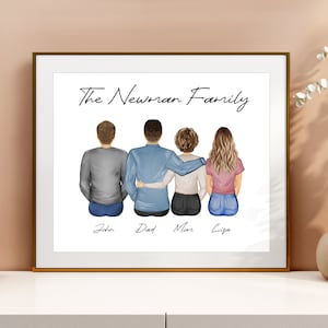 Personalized Family Portrait Art DIGITAL | Family Custom Print, Mom Dad ...