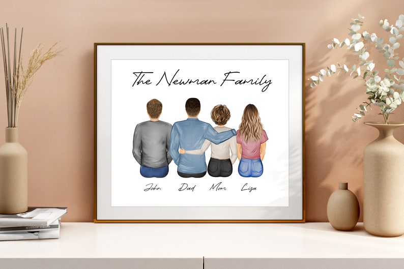 Personalized Family Portrait Art DIGITAL Family Custom - Etsy