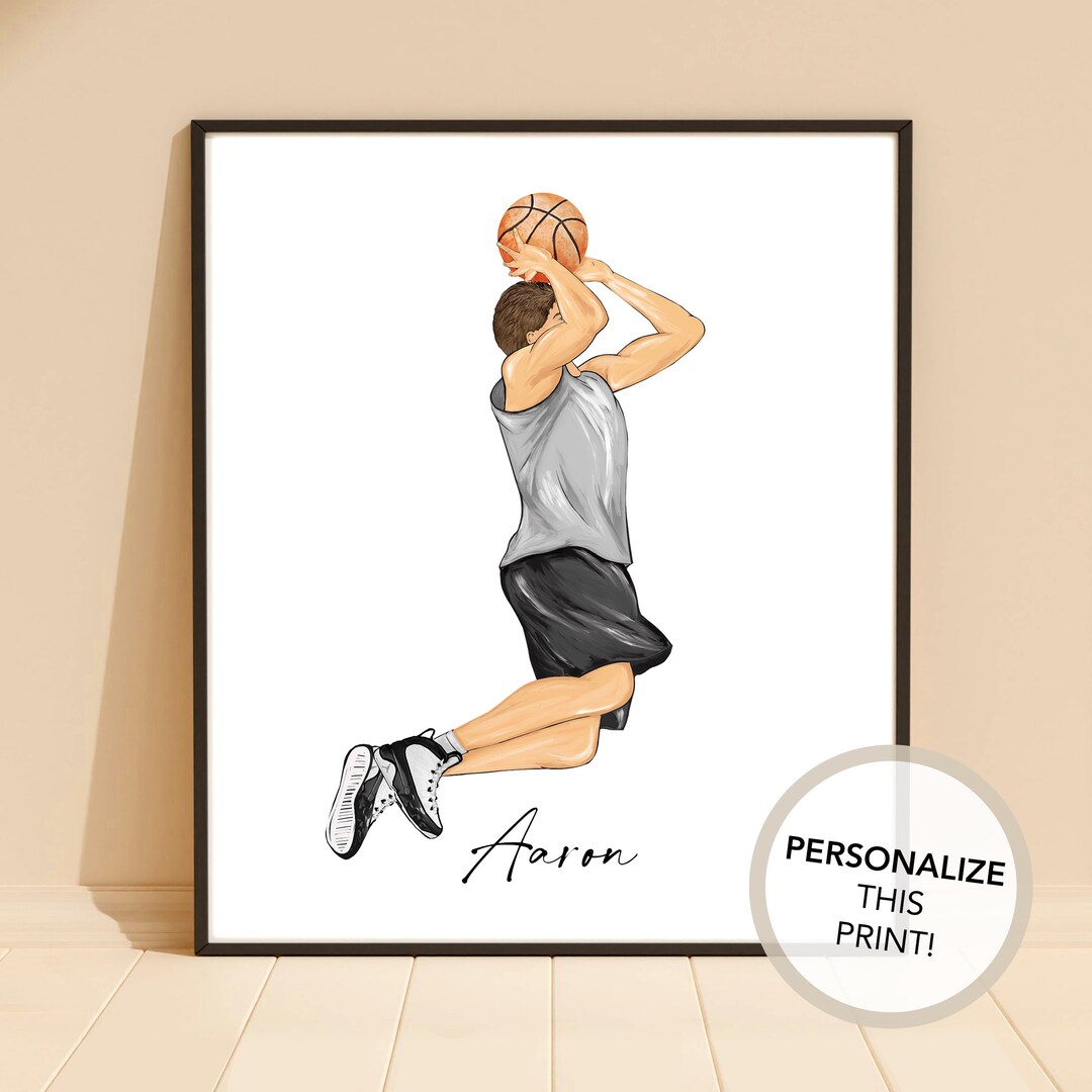 Personalized Basketball Player Digital PRINT | Custom Basketball Art ...