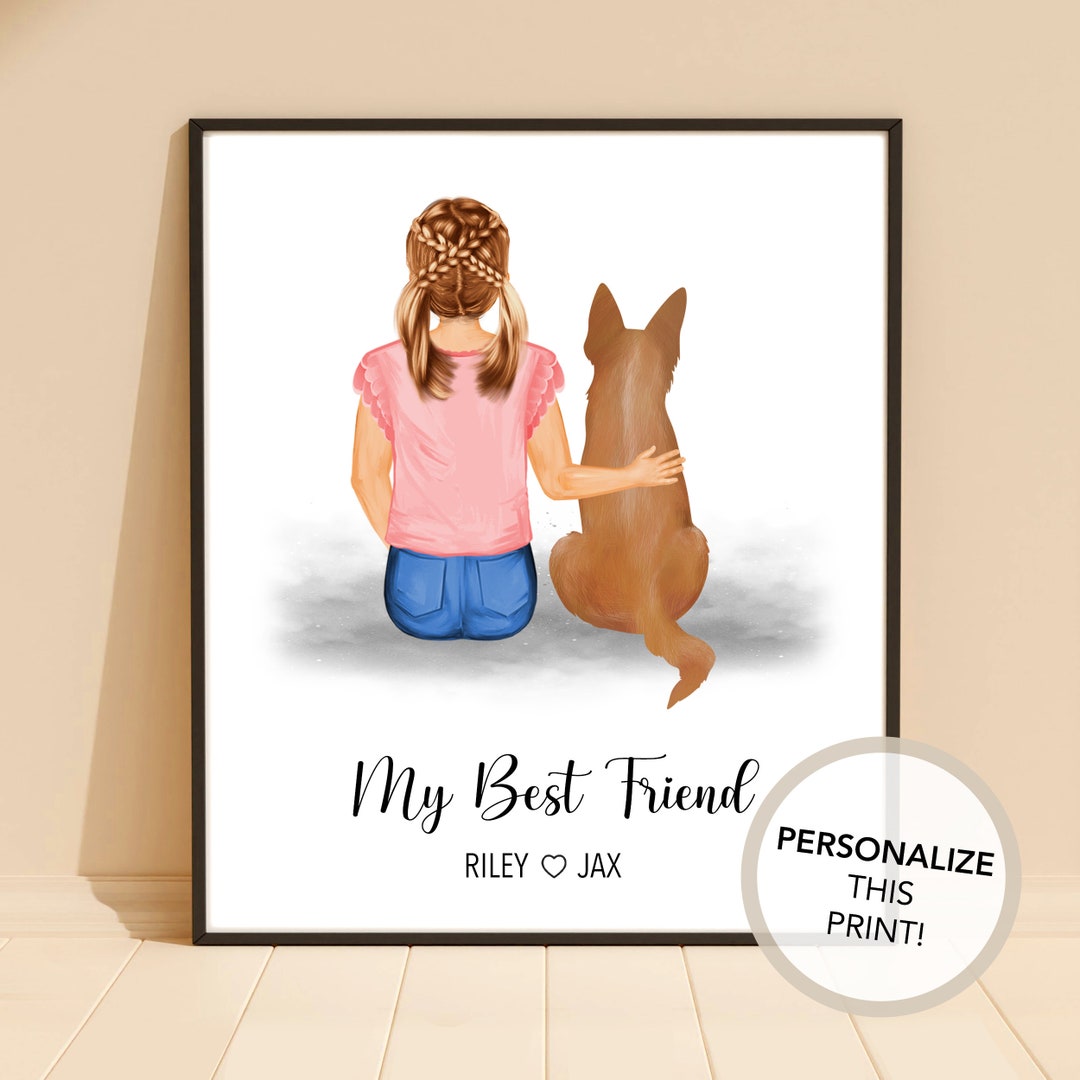 Personalized Child & Family Pet Print DIGITAL | Dog Owner Gift, Child ...