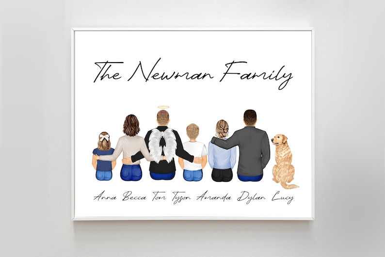 Personalized Family Portrait Art DIGITAL Family Custom - Etsy