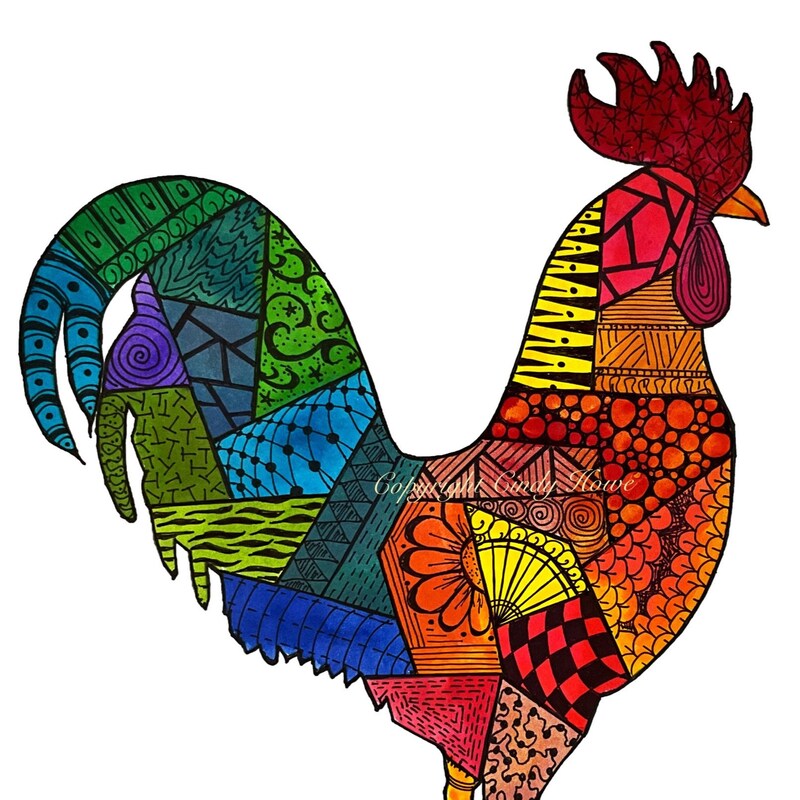 Zentangle Chicken - Etsy