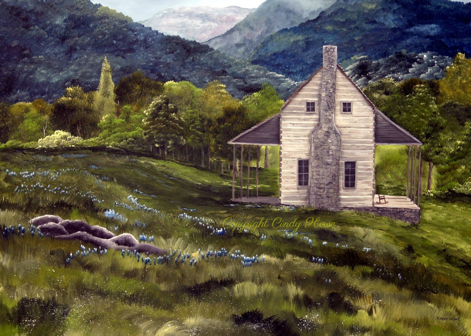 Log Cabin Print Art Print Original Acrylic Print Oliver - Etsy