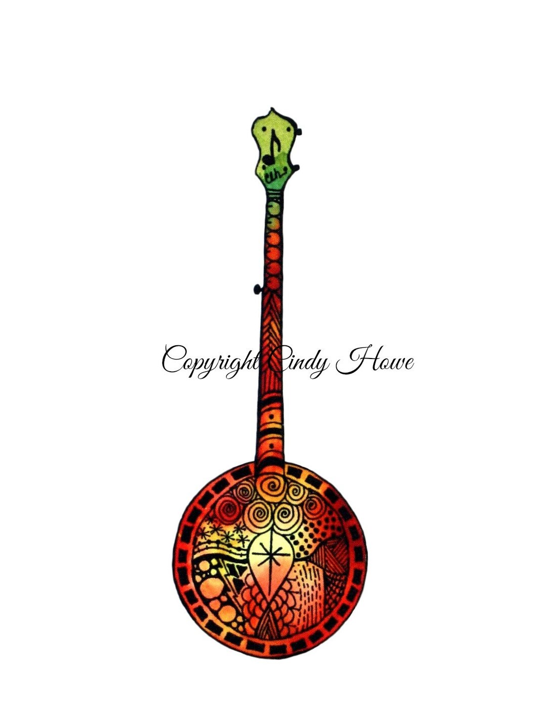 Banjo, Png File, Transparent Png File, Watercolor, Musical, Acoustic ...