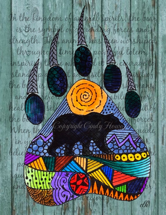 Bear Claw Black Bear Bear Art Alcohol Inks Black Bear Art - Etsy