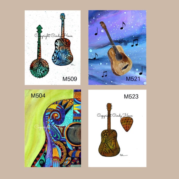 Guitar Greeting Cards - Etsy