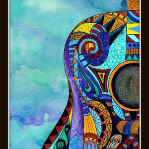 Guitar Art, Original Acrylic, Guitar, Acoustic Guitar, Abstract Guitar ...