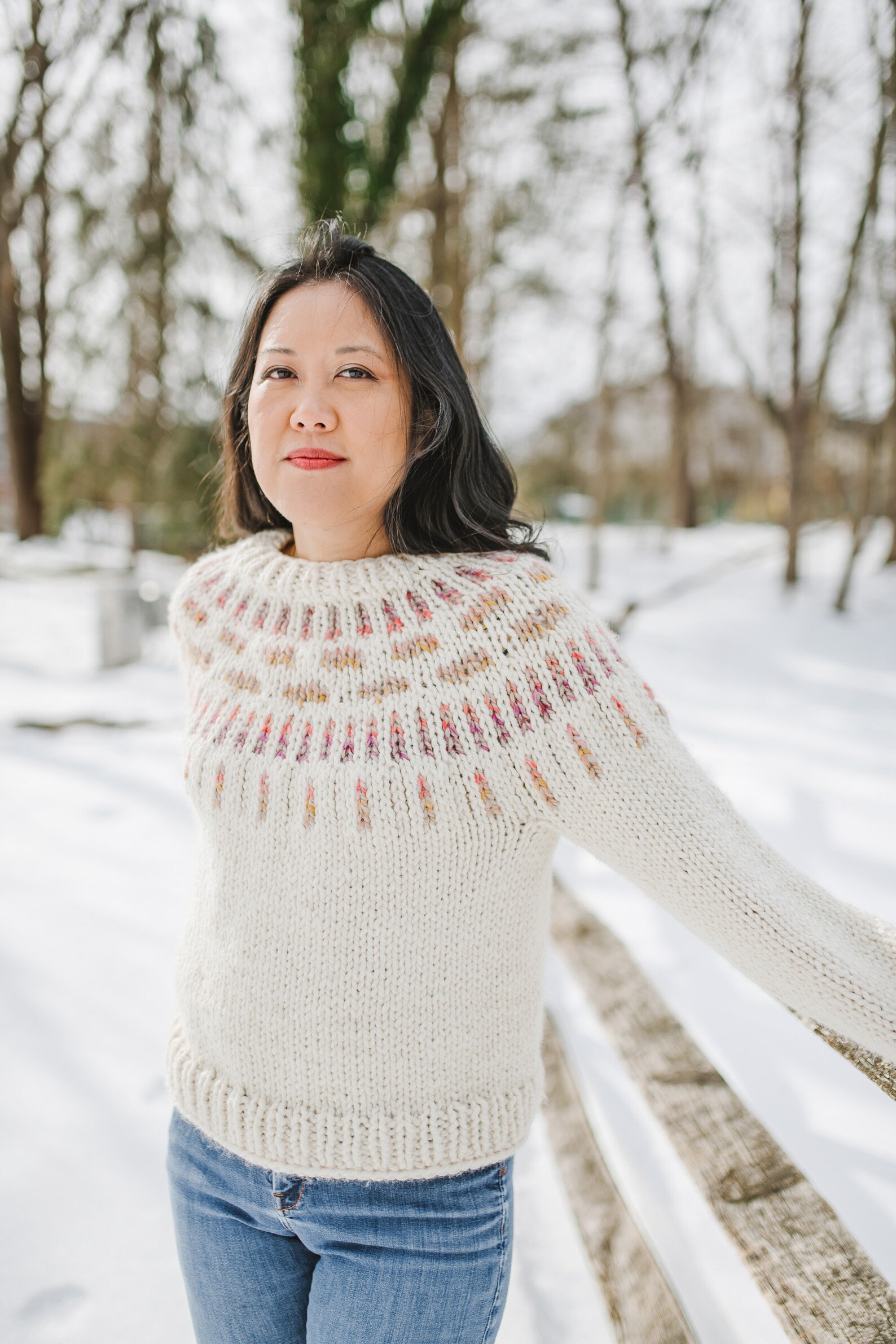 KNITTING PATTERN: Falling Water Sweater Colorwork Yoke Pullover - Etsy