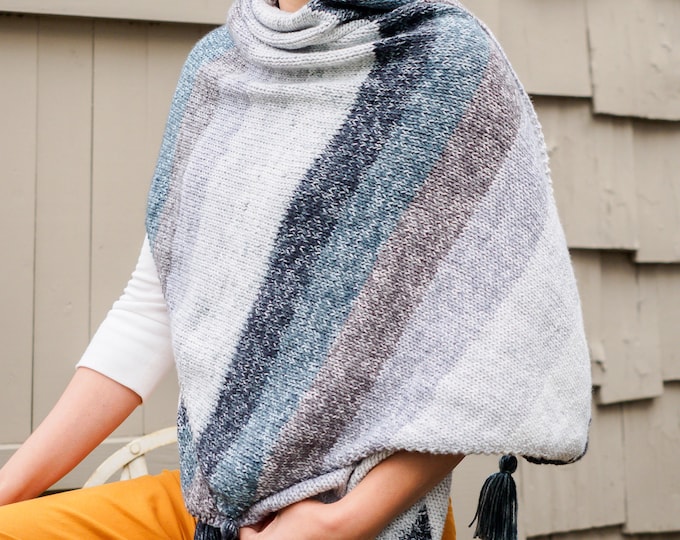 KNITTING PATTERN: Strata Bias Knit Wrap Scarf - Etsy
