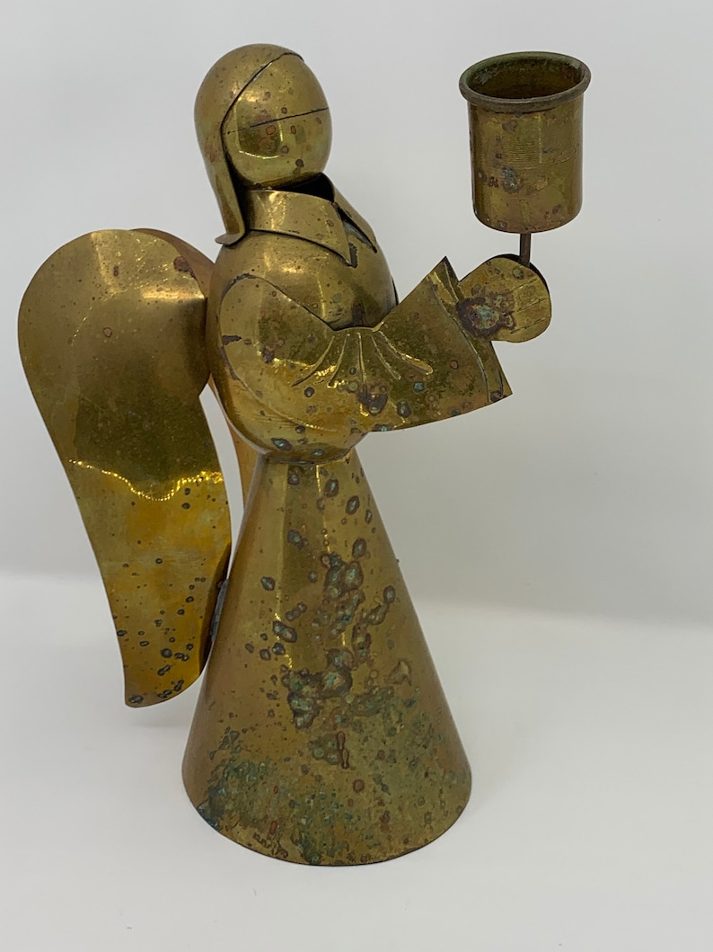 Vintage Brass Angel Candle Holder - Etsy