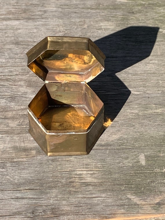 Vintage Brass Jewelry Box - Gem