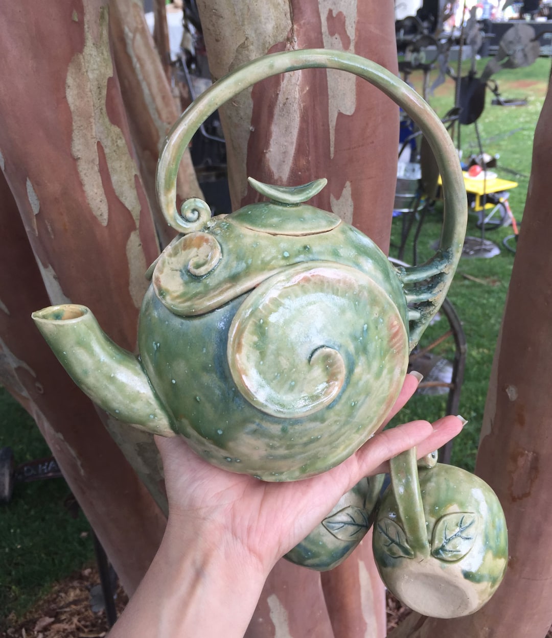 Spring Green Teapot - Etsy