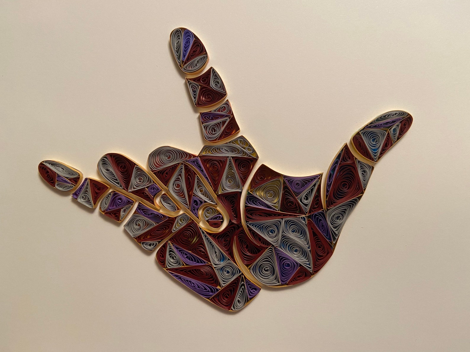 Quilled Art American Sign Language I Love You - Etsy