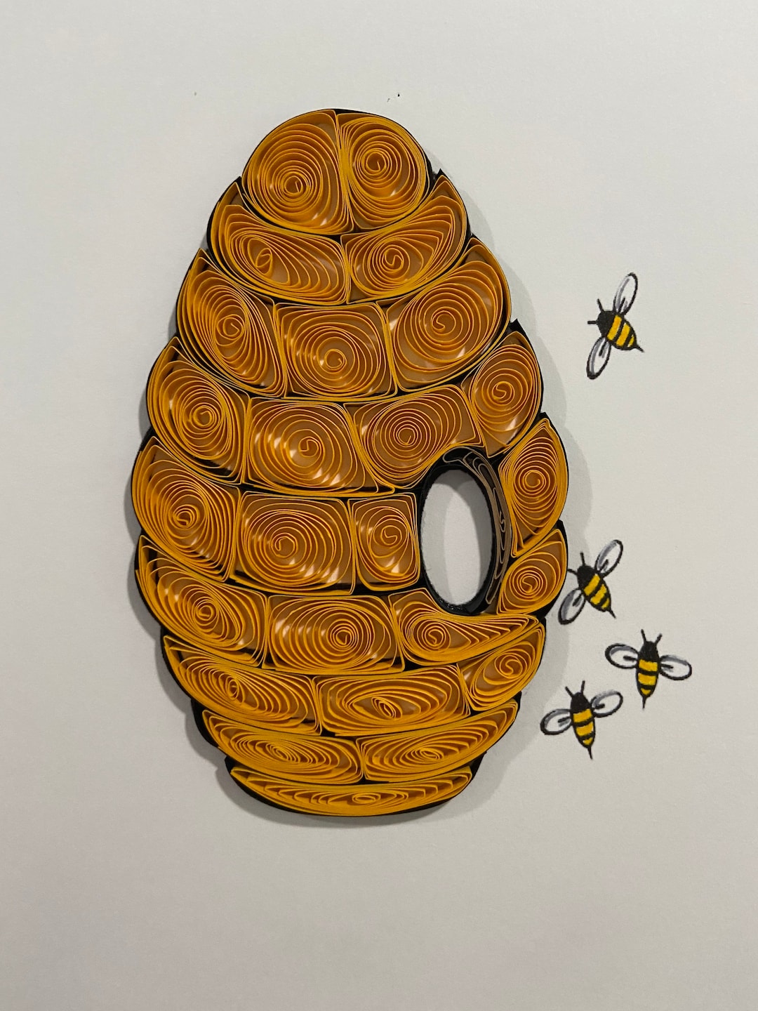 Bee Hive, Honey, Bees, Quilled Art - Etsy