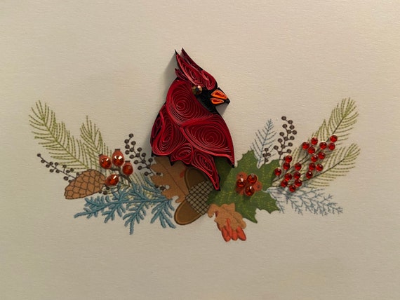 Quilled Art Quilling Cardinal Bird | Etsy