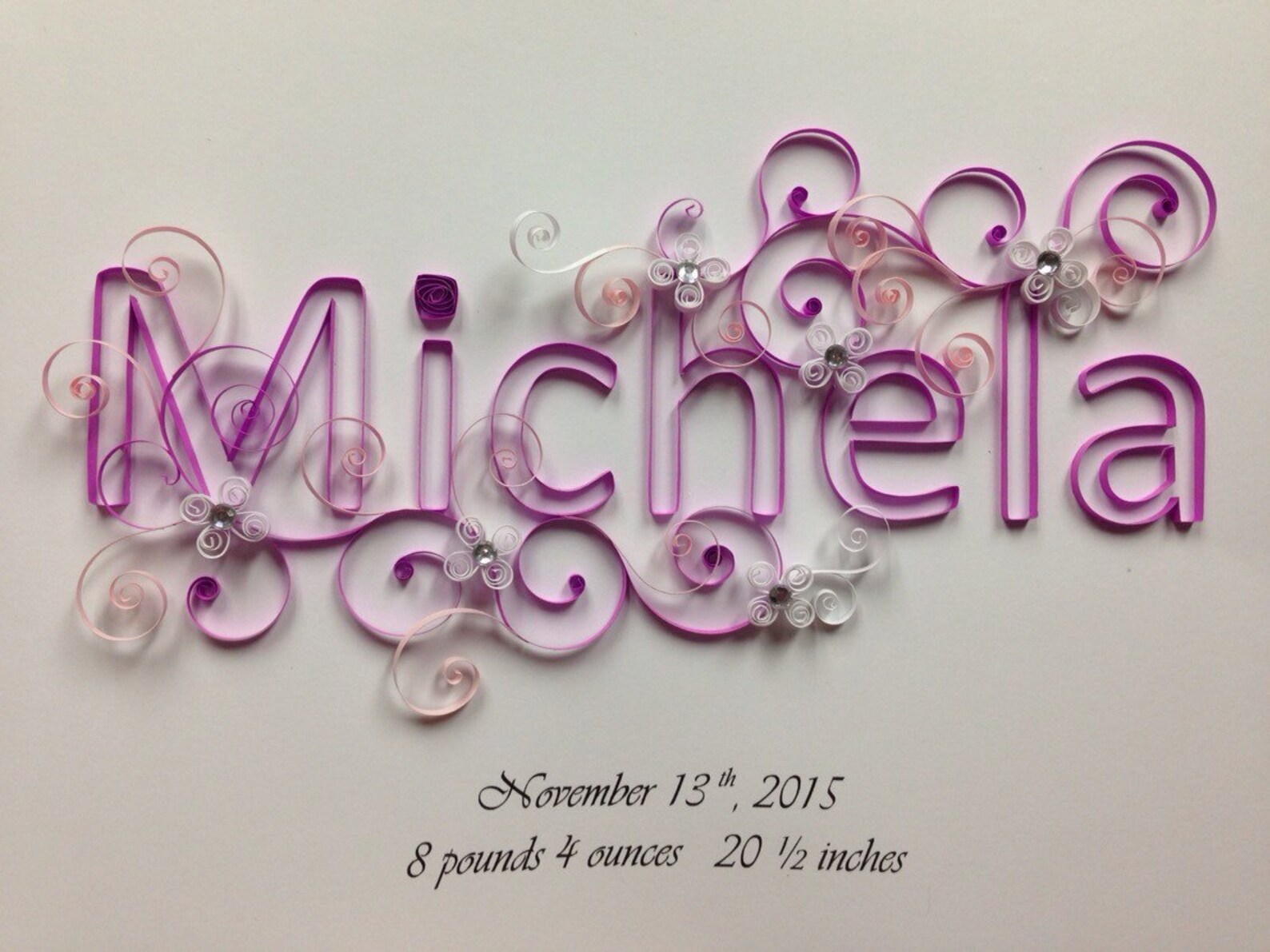 Paper quilling: Quilling Custom Name Baby Name Framed art | Etsy