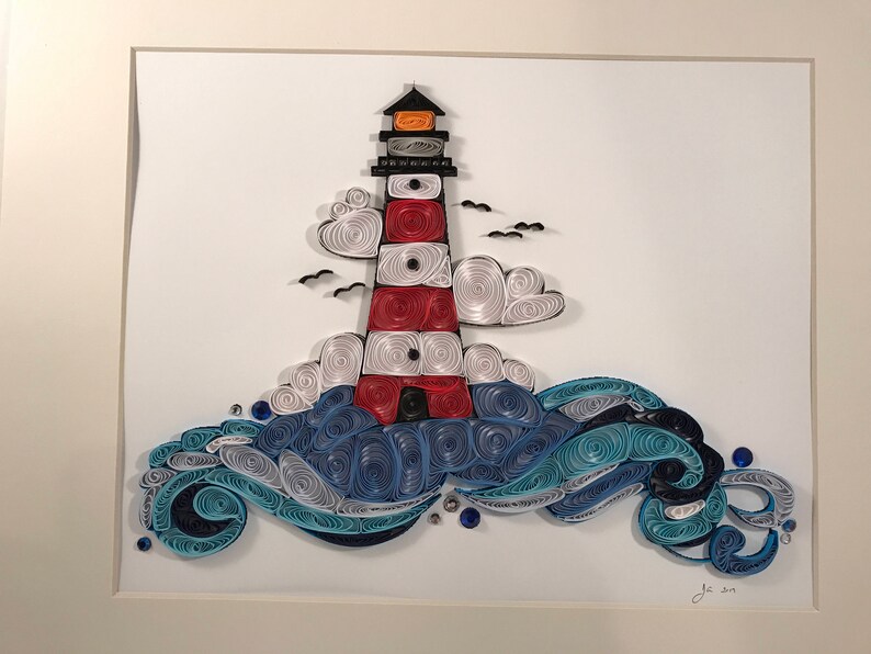 Lighthouse Sea Scene Nautical 11x14 Framed Quilling - Etsy