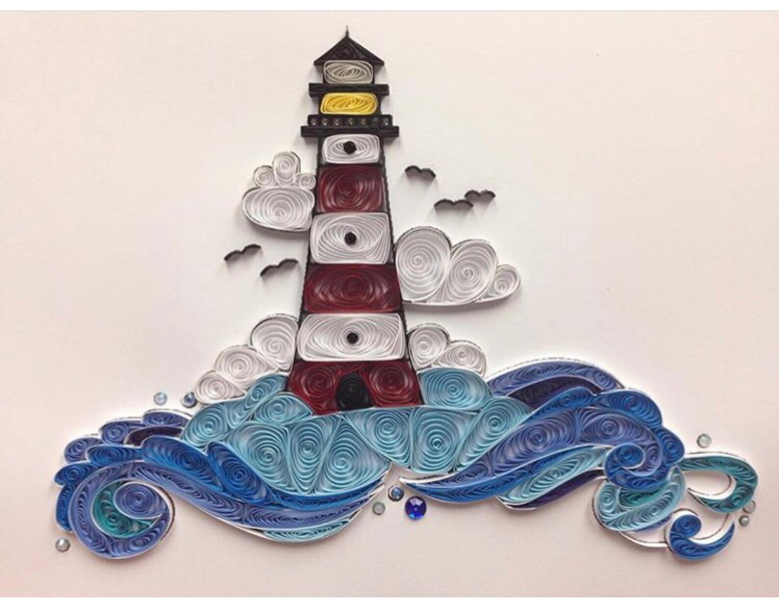 Lighthouse Sea Scene Nautical 11x14 Framed Quilling - Etsy