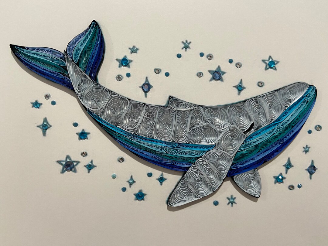 Whale, Blue Whale, Ocean, Quilled Art - Etsy
