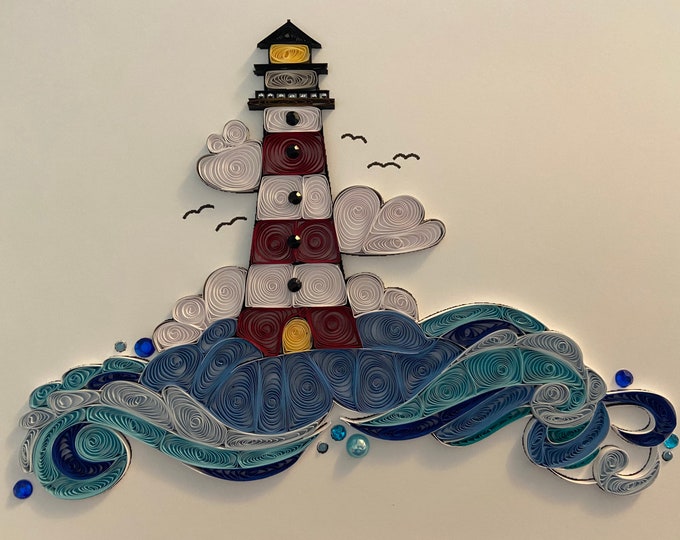 Lighthouse Sea Scene Nautical 11x14 Framed Quilling | Etsy