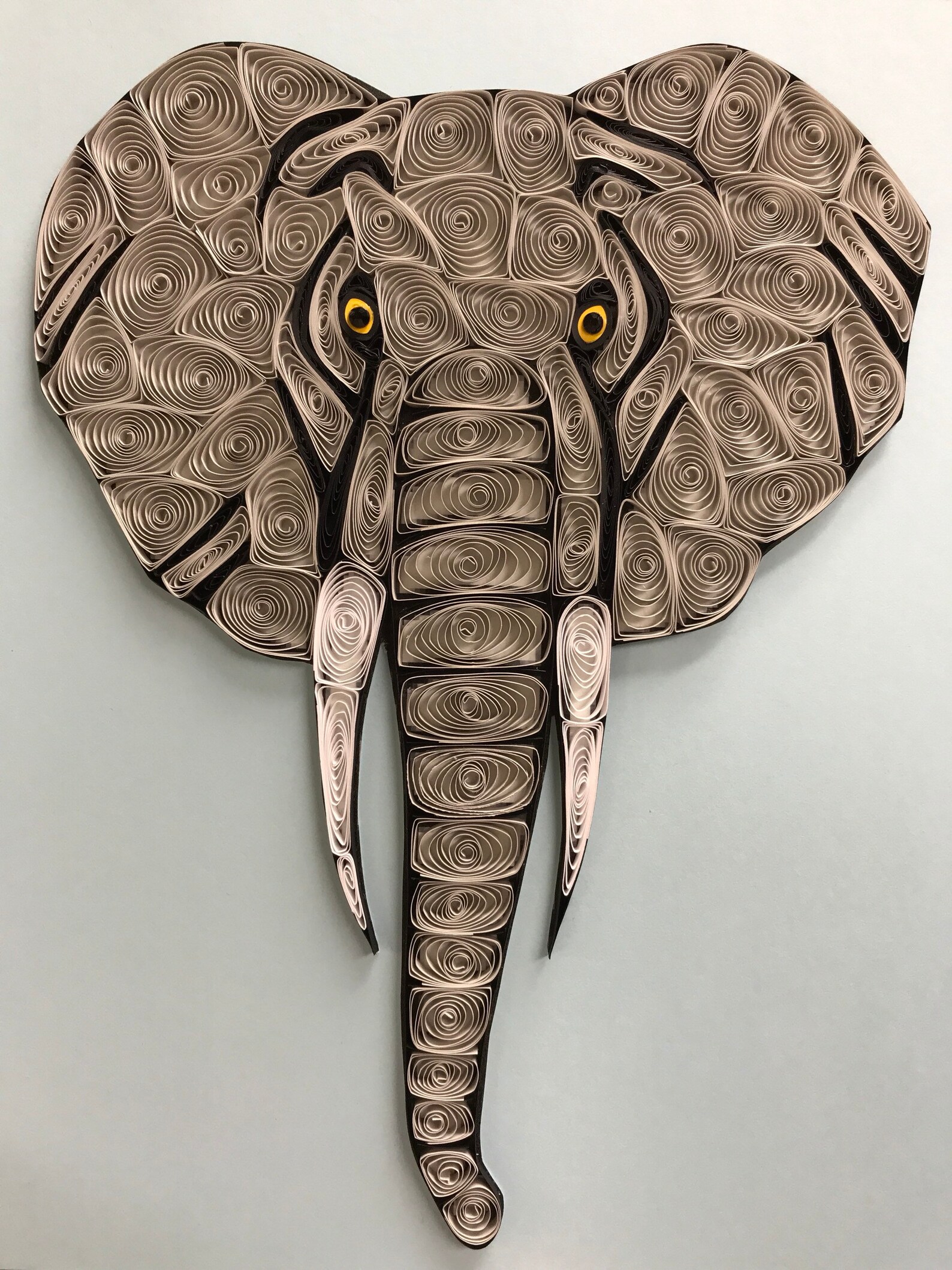 Quilling Elephant Quilled Art Framed 8x10 - Etsy