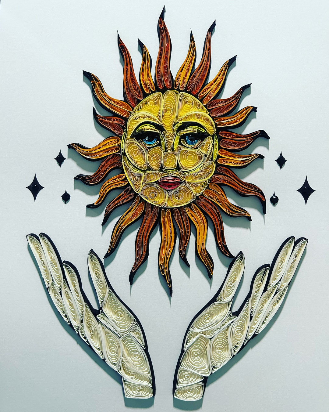 Quilling Art Sun With Hands Framed Art - Etsy