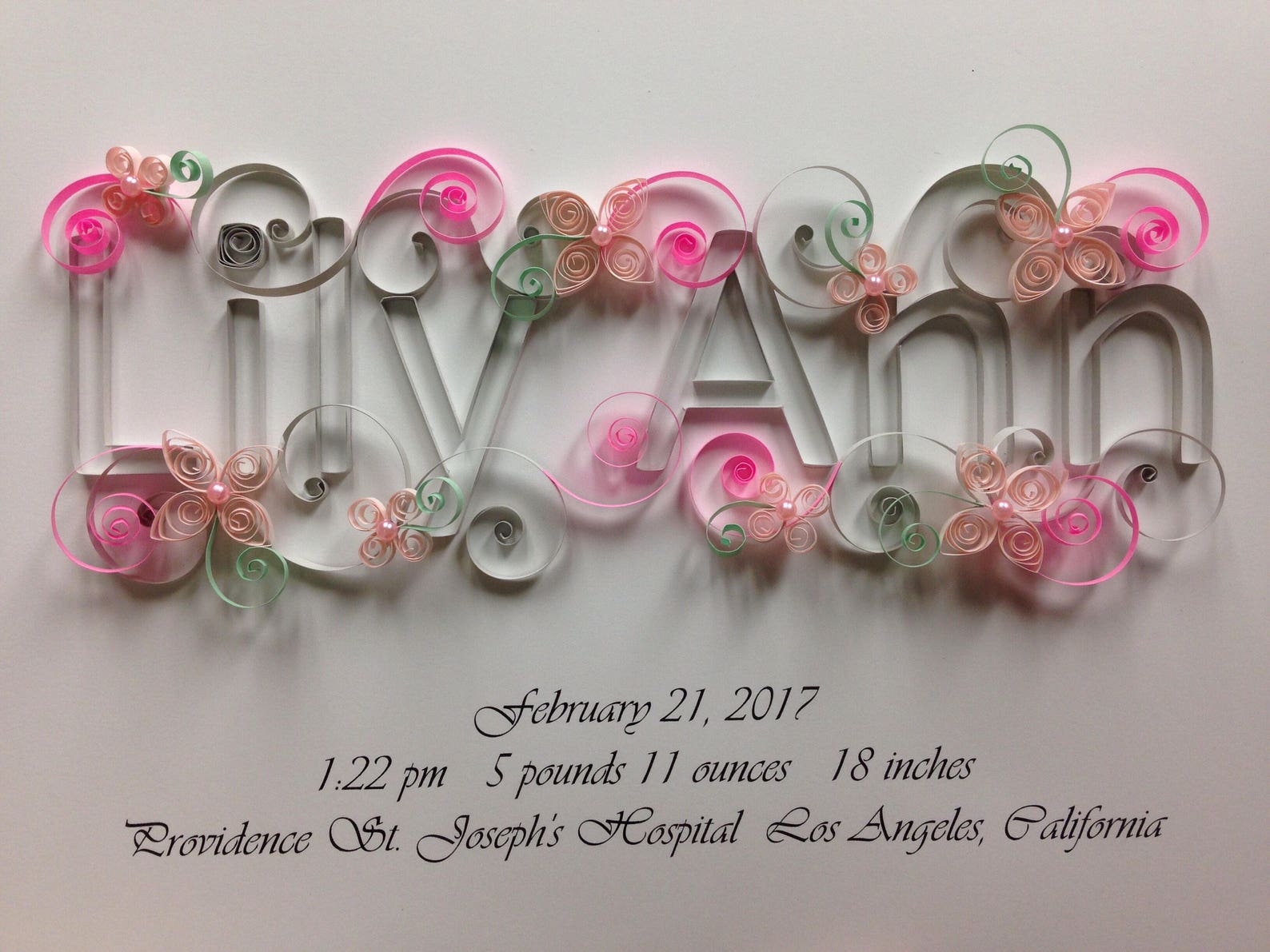 Paper quilling: Quilling Custom Name Baby Name Framed art | Etsy