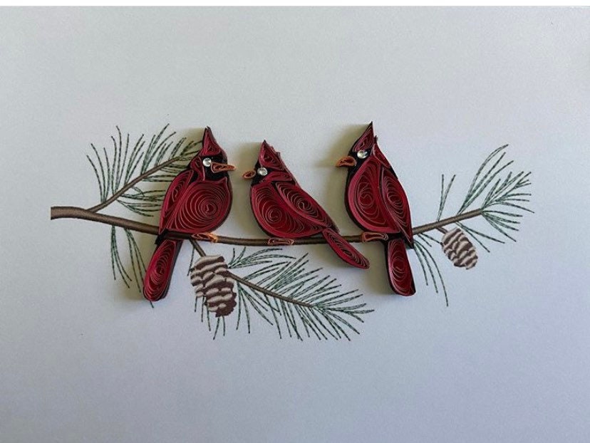 Quilled Art Quilling Cardinal Bird Etsy