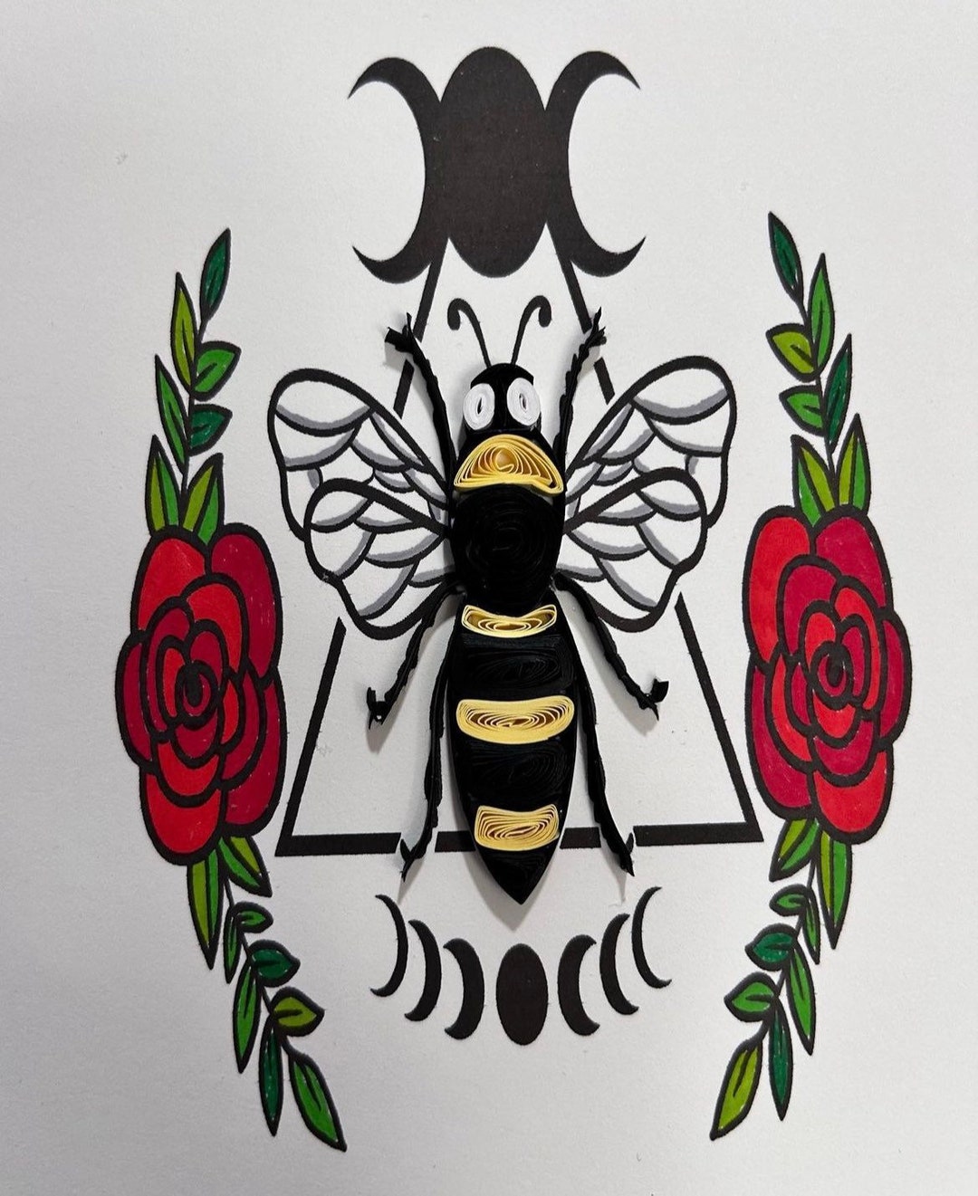 Quilled Bee With Flower Art - Etsy