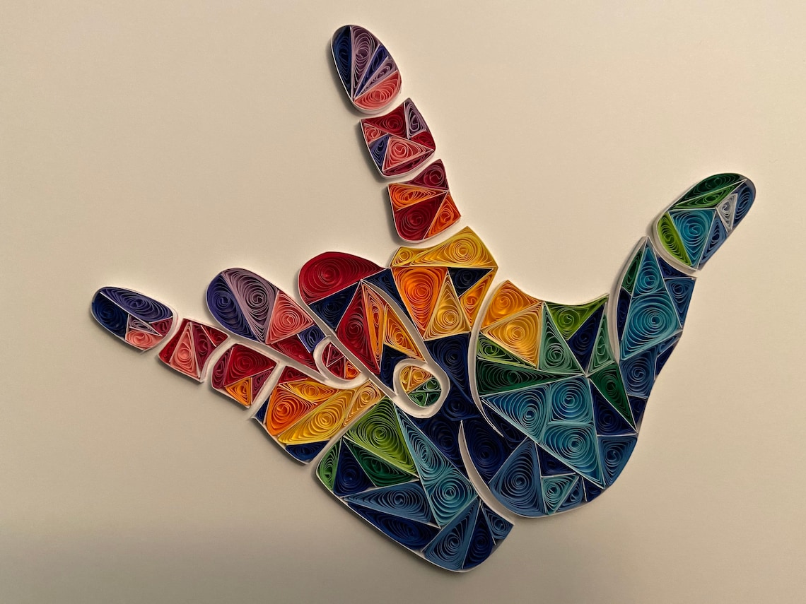 Quilled Art American Sign Language I Love You - Etsy