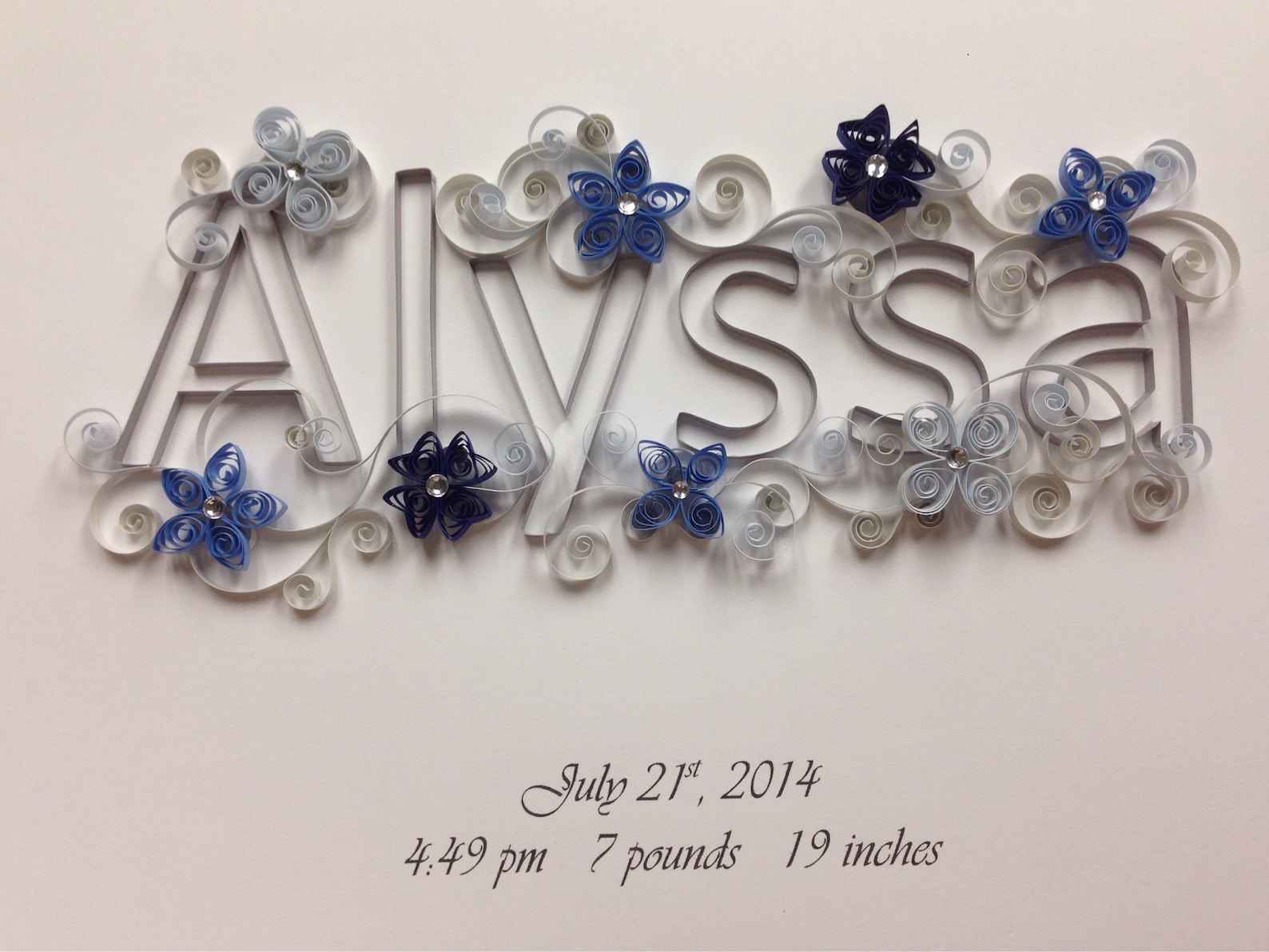 Paper quilling: Quilling Custom Name Baby Name Framed art | Etsy