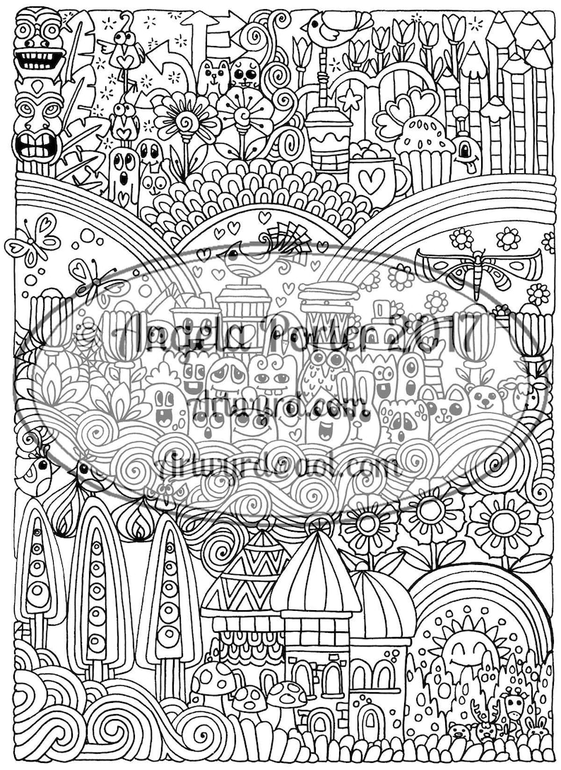 Angela Porter's Doodleworlds Colouring Book - Etsy